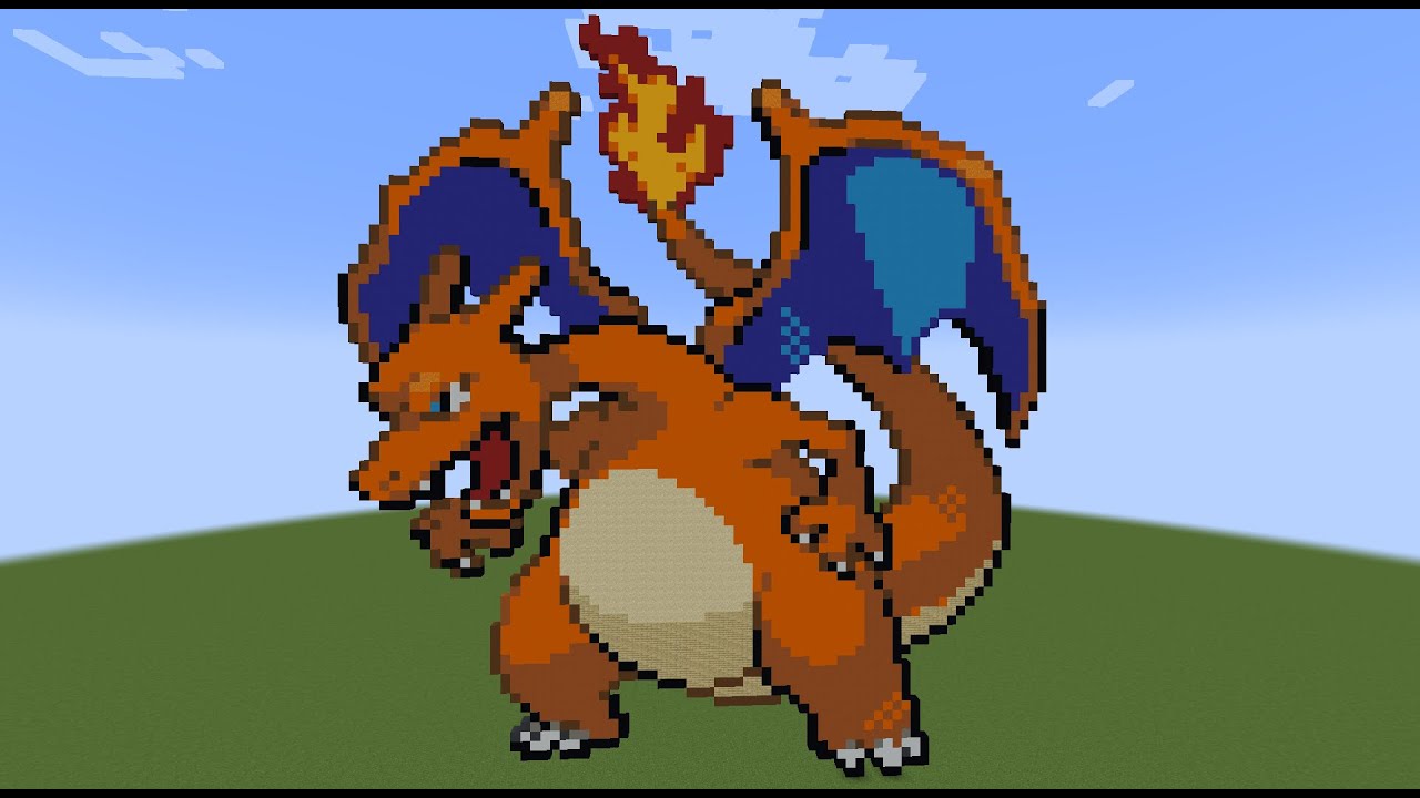 Minecraft Pixel Art Tutorial - Charizard [Pokemon #06]