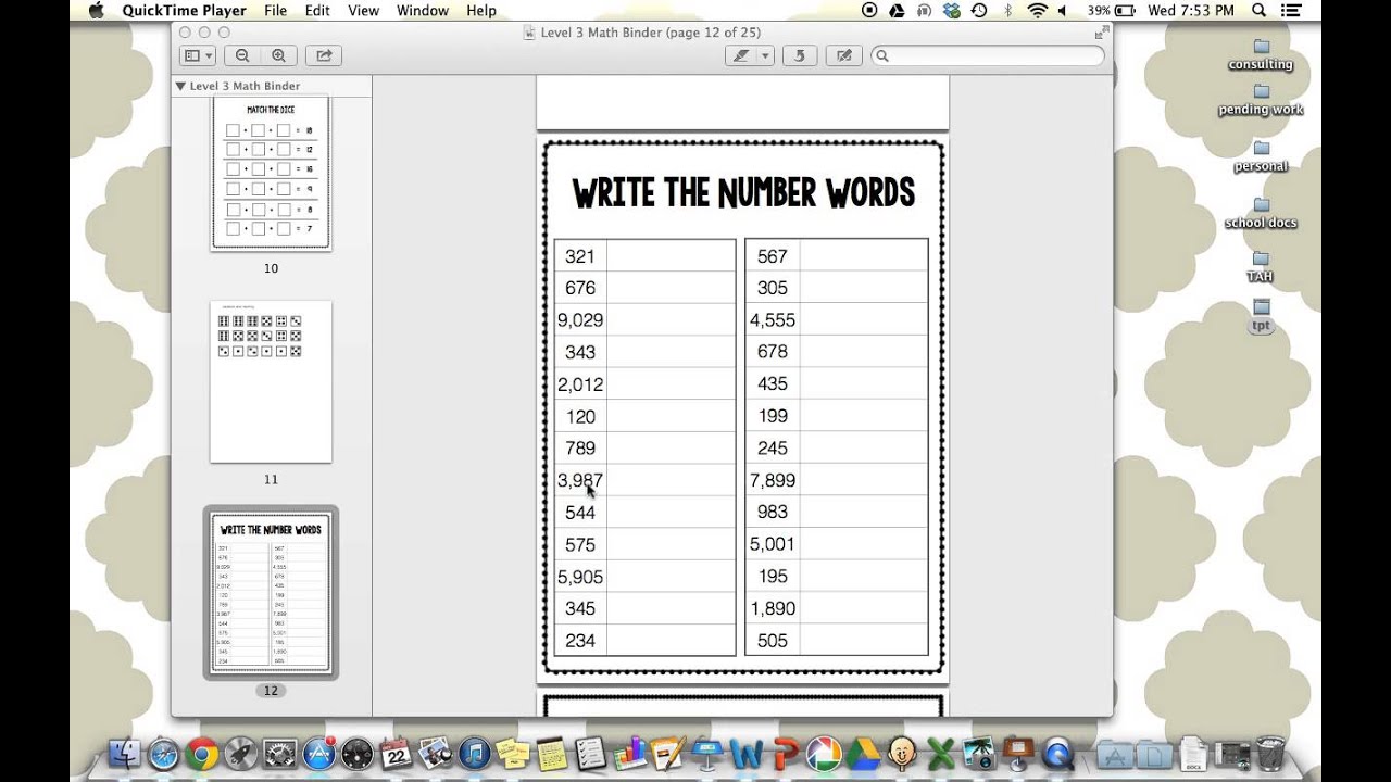 Interactive Math Work Book Level 3 Preview