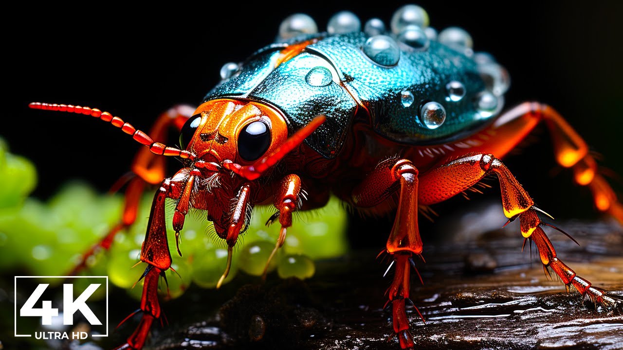 Beautiful 4K Insects Video in 4K Video Ultra HD with Relaxing Music