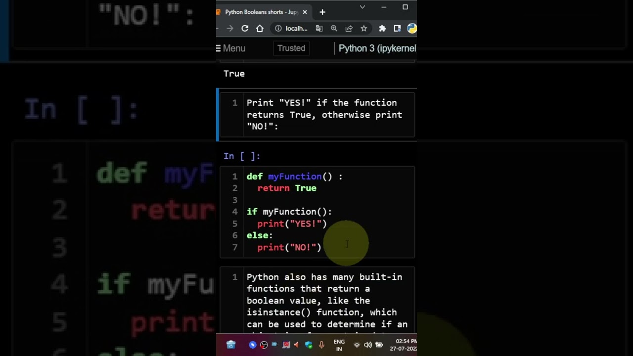 boolean false python english #python #shorts