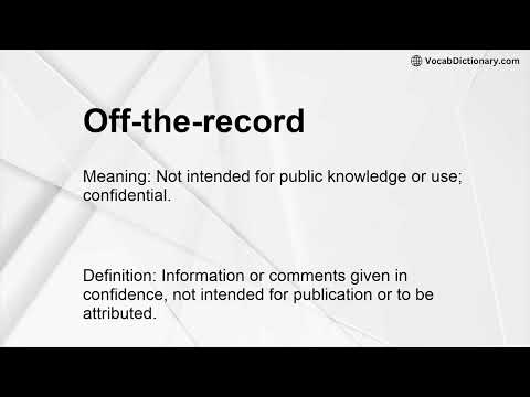 Off-the-record Meaning