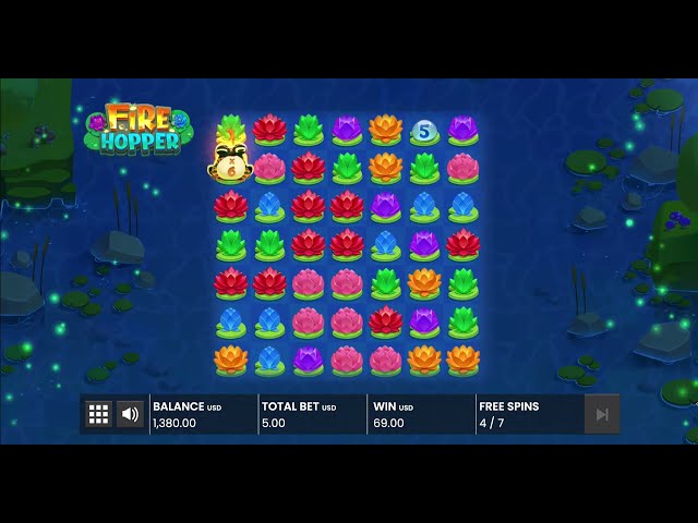 Play Fire Hopper slot with Frogs for real money