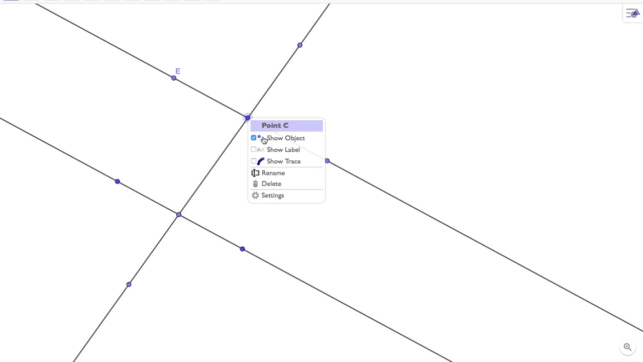 Geogebra:  Creating Parallel Lines