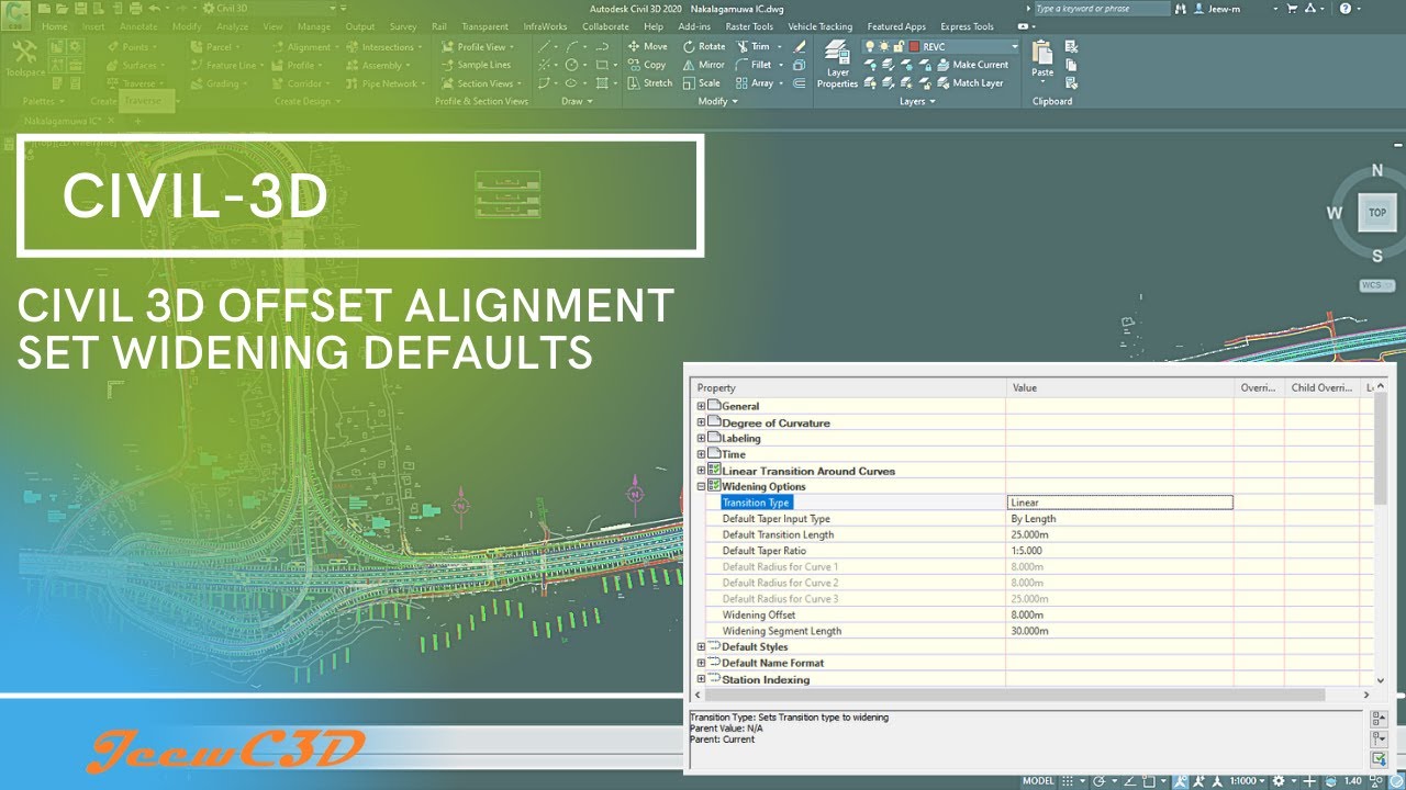 Civil 3D Offset Alignments - Set Widening Defaults