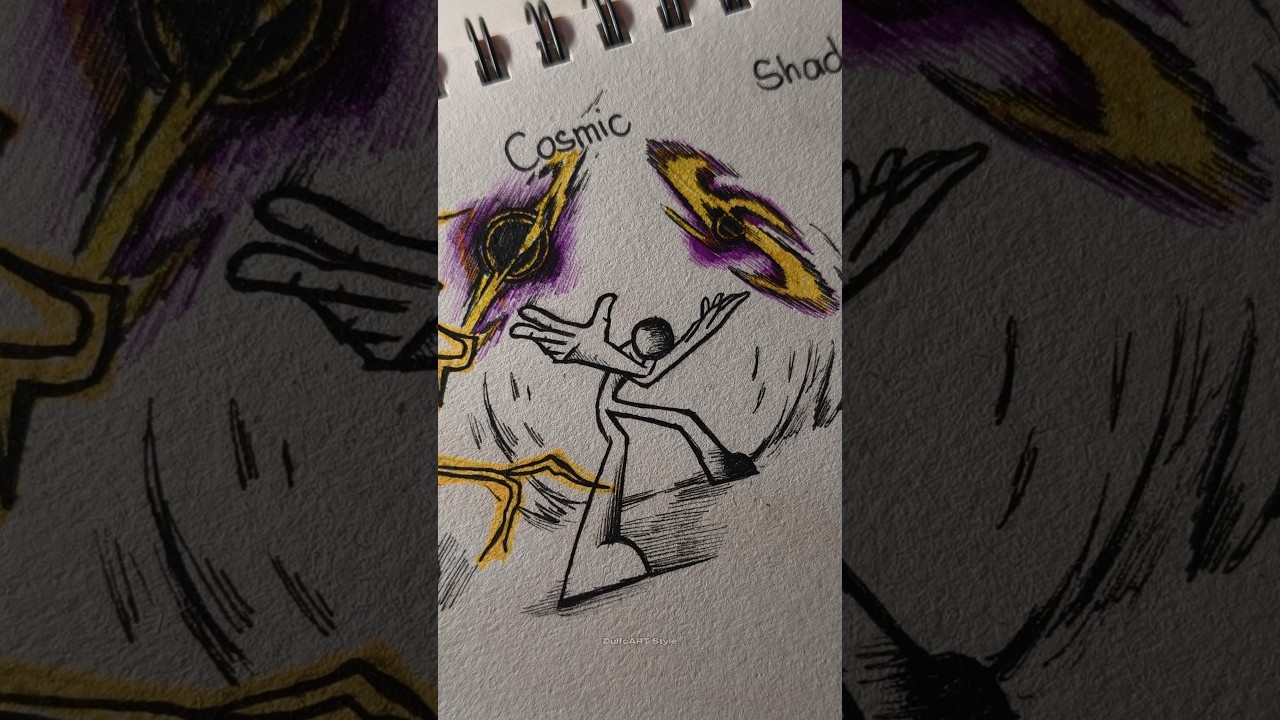 How to draw body with (Electric, cosmic & shadow) #drawing #stickman #tutorial #fpy #sketch