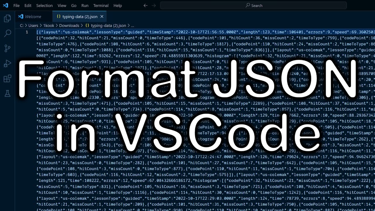 Formatting JSON in VSCode Shortcut!