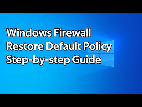 How to reset the Windows Defender Firewall