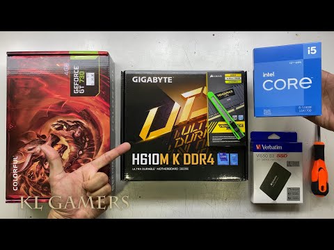 intel Core i5 12400F GIGABYTE H610M K DDR4 Colorful GT730 Gaming PC Build
