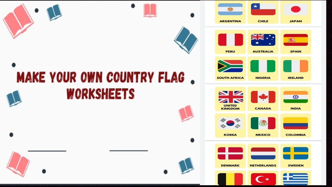 How I made country flag worksheets || Free Pdf country flag worksheets