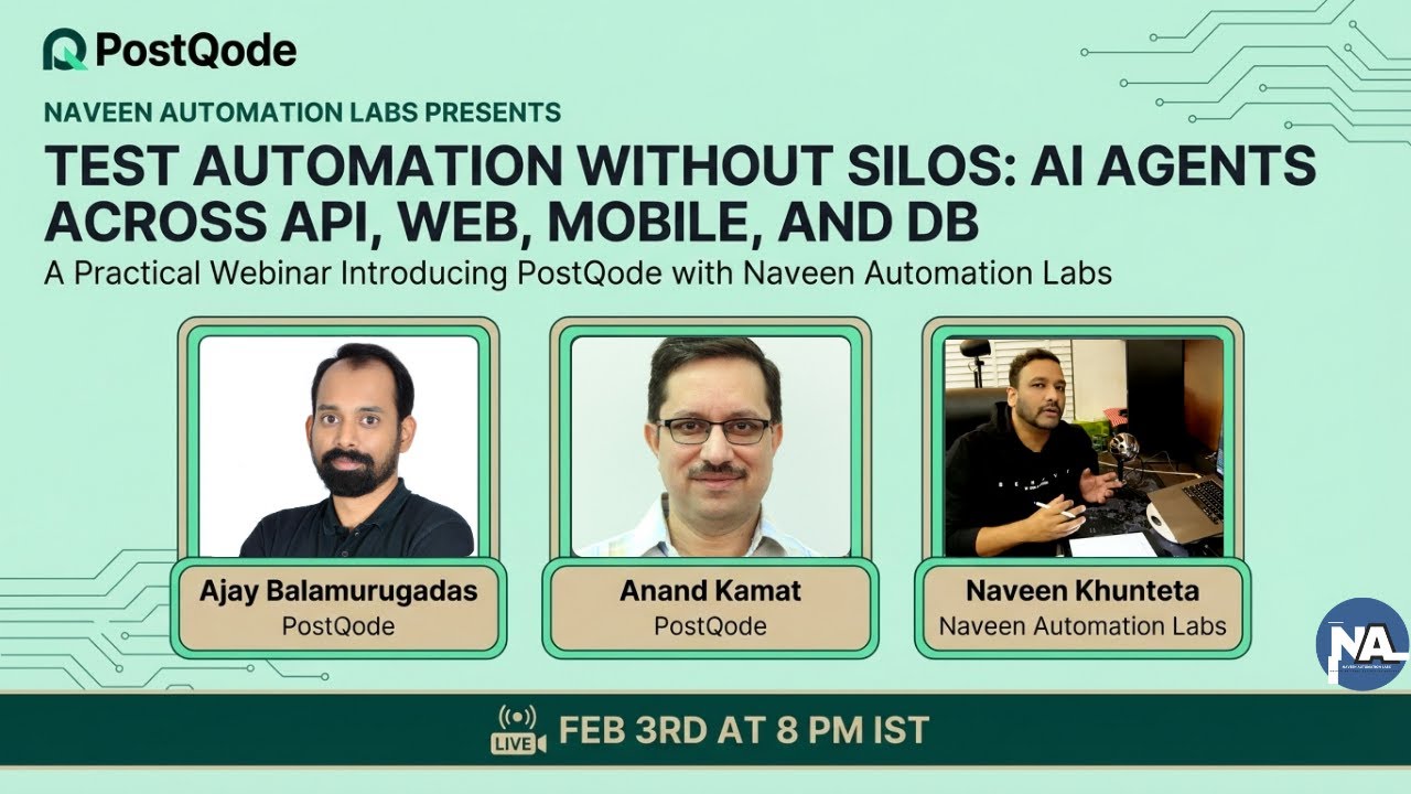 Test Automation Without Silos: AI Agents Across API, Web, Mobile, and DB With PostQode