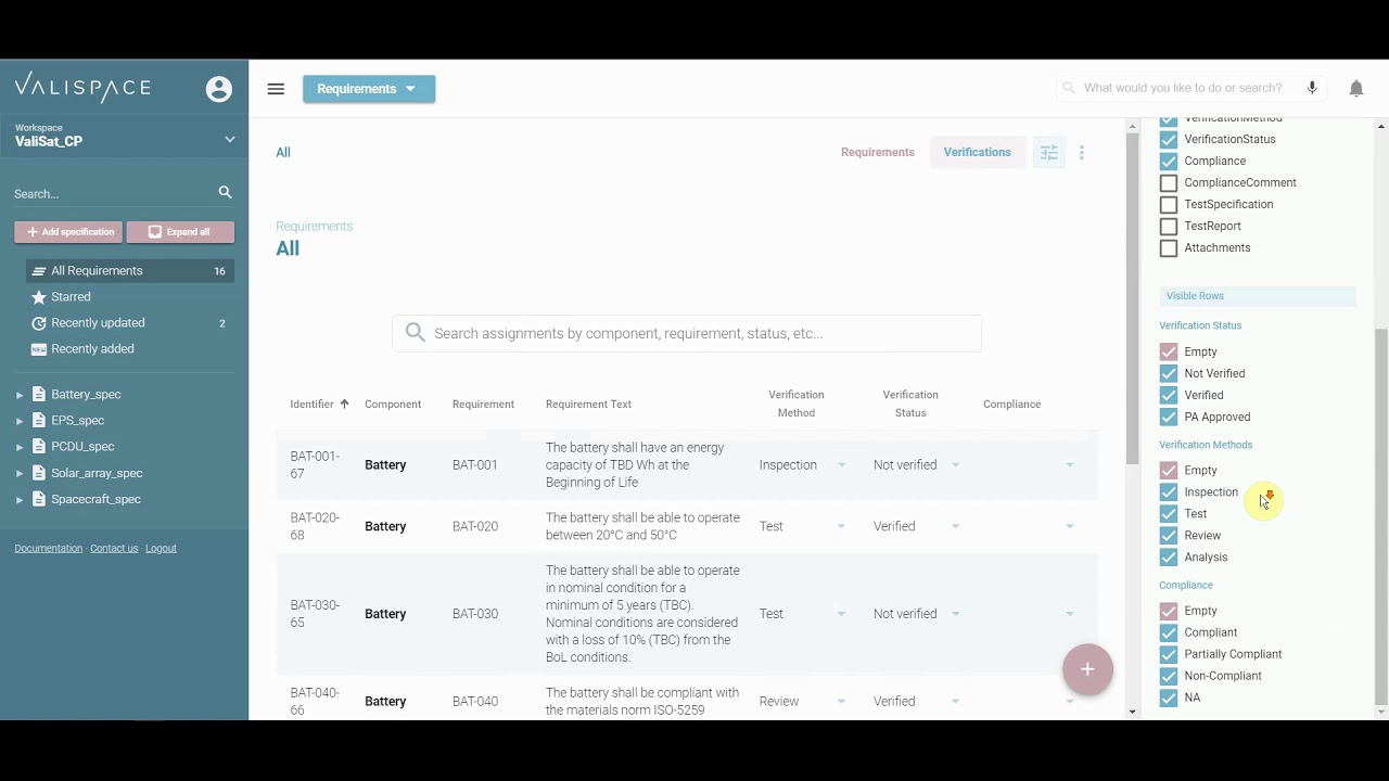 Valispace Tutorial: Requirements management