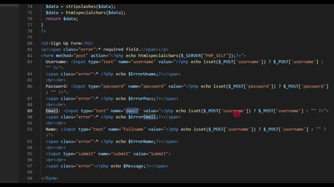 Creating a Simple Sign Up Form with Validation in PHP/MySQLi Tutorial DEMO