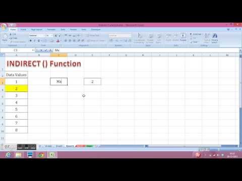 INDIRECT Function in Excel 2007/10 Step by Step
