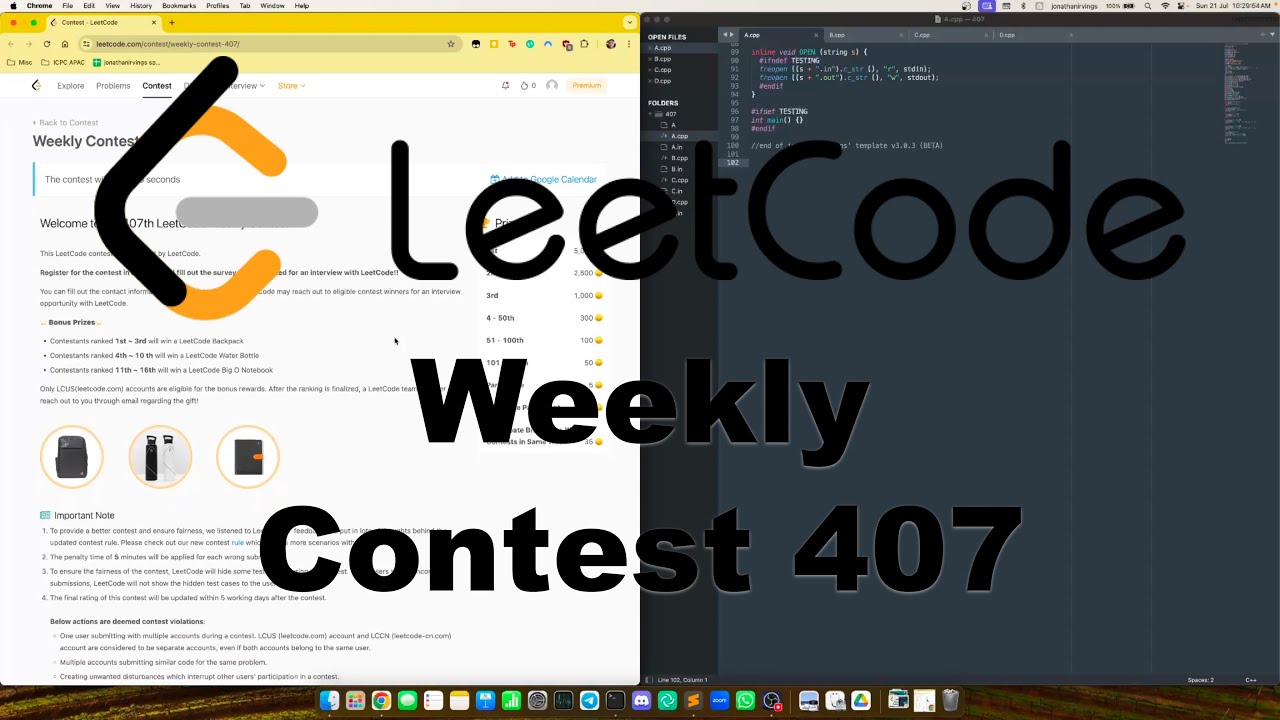 Leetcode Weekly Contest 407 Screencast (Ranked #4)