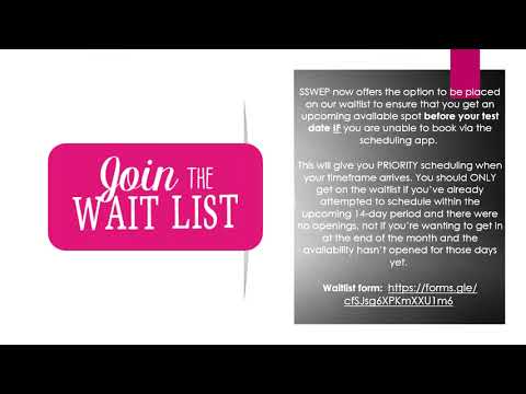 SSWEP SCHEDULING INFO