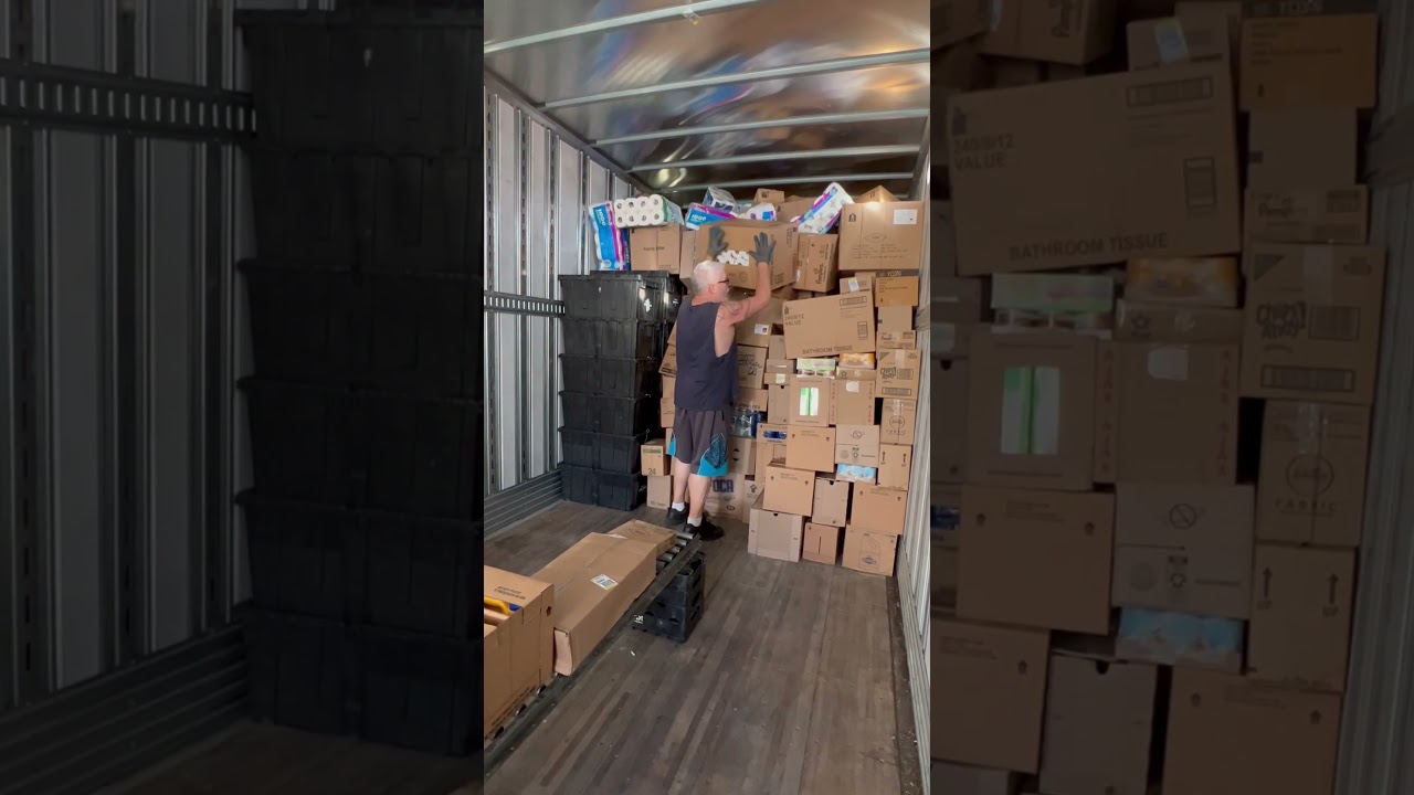 Unloading the top row of boxes when you can’t reach