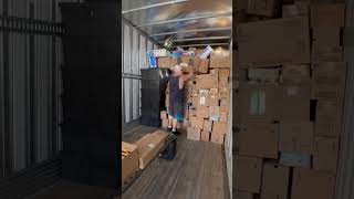 Unloading the top row of boxes when you can’t reach