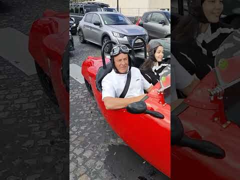 Blackjack Zero with Guzzi motor three wheeler reverse trike in Paris Traversée Estivale 2023