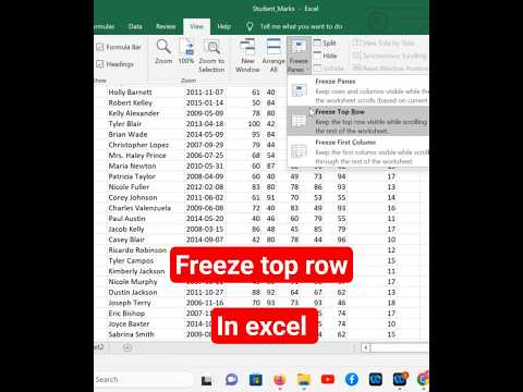 how to freeze top row in excel 2025 | Excel for data analyst #excel