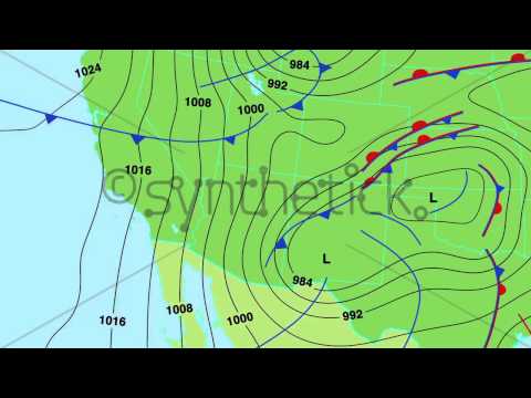 Weather forecast map of south west United States of America.