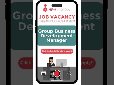 Vacancy Alert! Group Business Development Manager