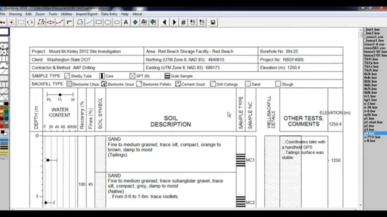 Boring Log Software - QuickLog Video 1 - Overview