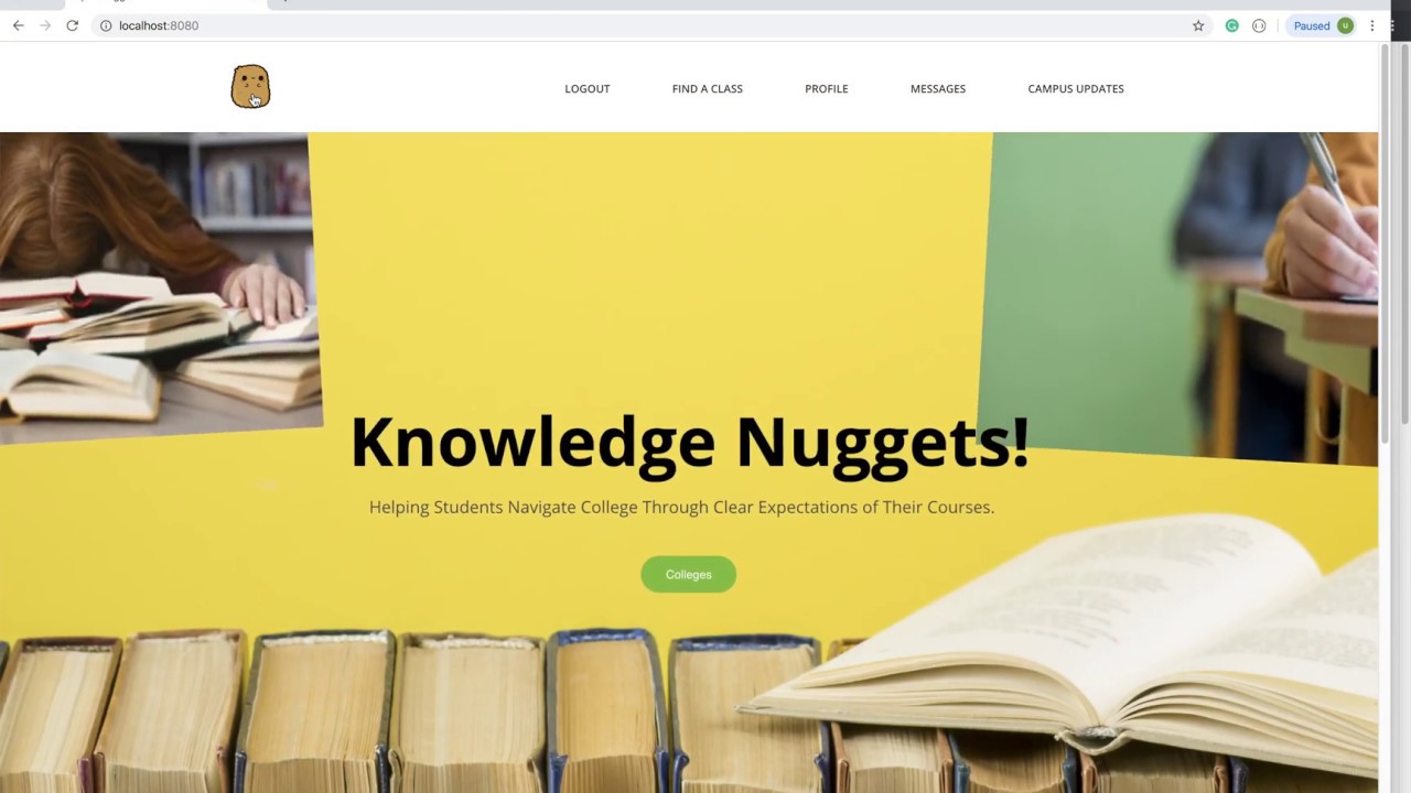 Knowledge Nuggets: Knugget App (university_app on GitHub)