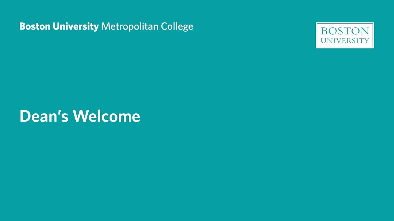 2024 Metropolitan College Convocation | Dean's Welcome