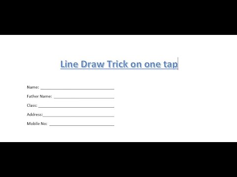 How to draw Fillable line in MS Word