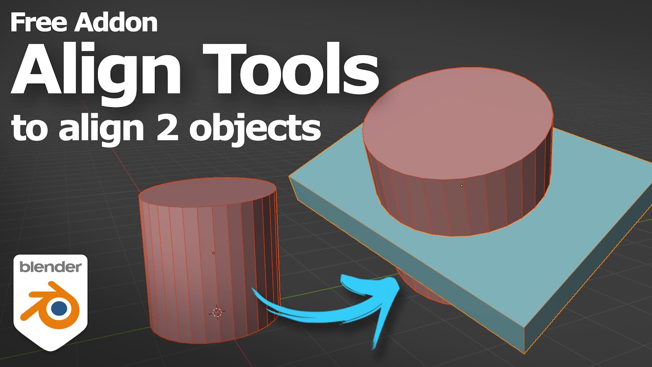 How to Align Two Objects in Blender using Free Addon Align Tools