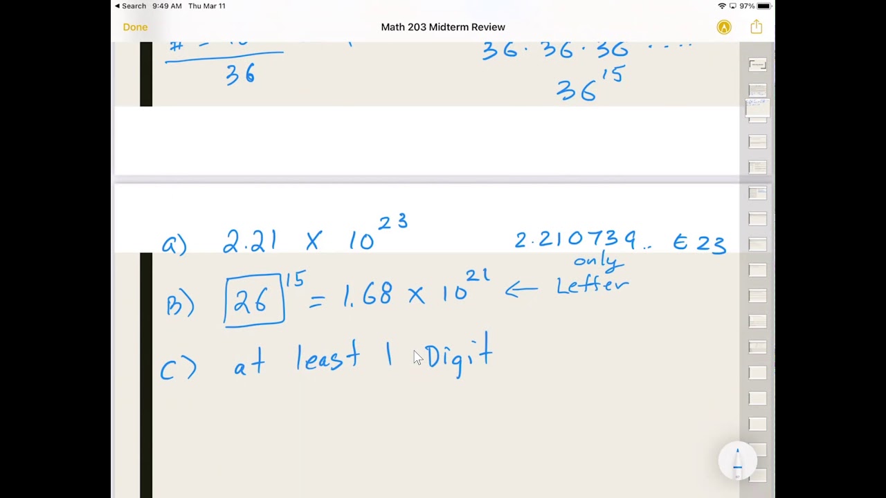 Math - 203 Midterm Review