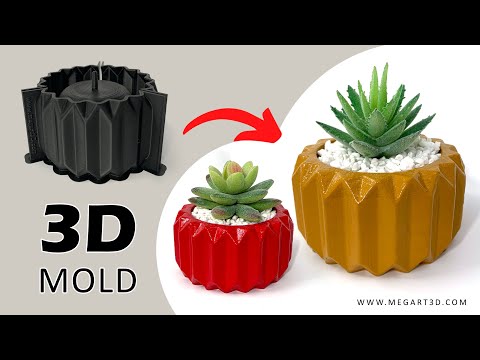 STL file Geometry Shape Cement Flower Pot mold - Include Pot file for ...