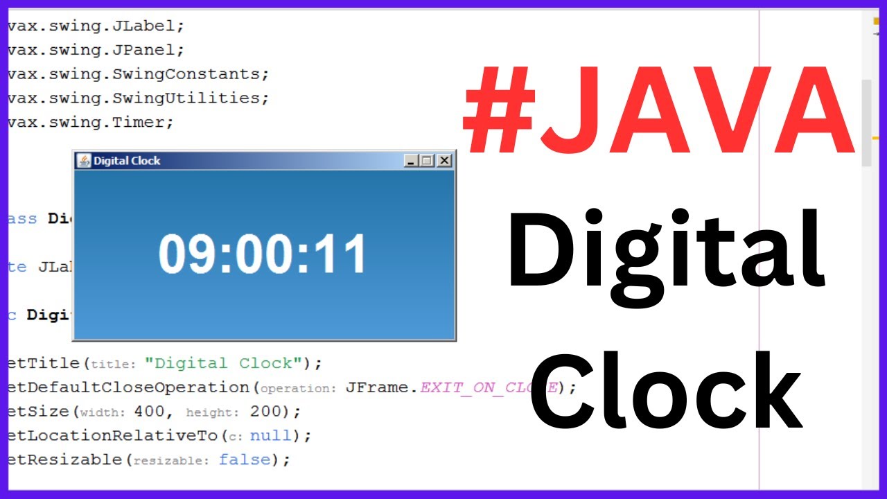 Java Project Tutorial - Create Digital Clock In Java Netbeans - With Source Code