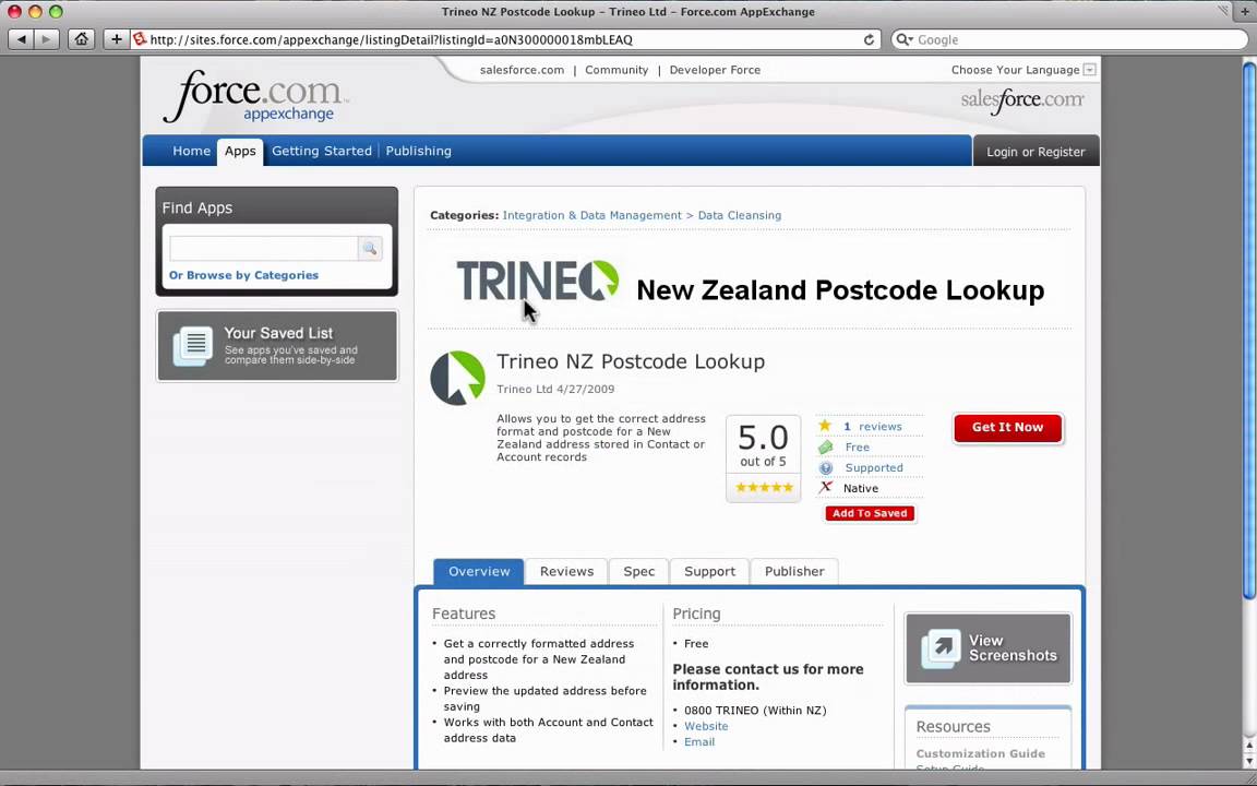 Trineo New Zealand Postcode Lookup