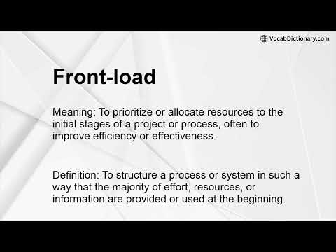 Front-load Meaning