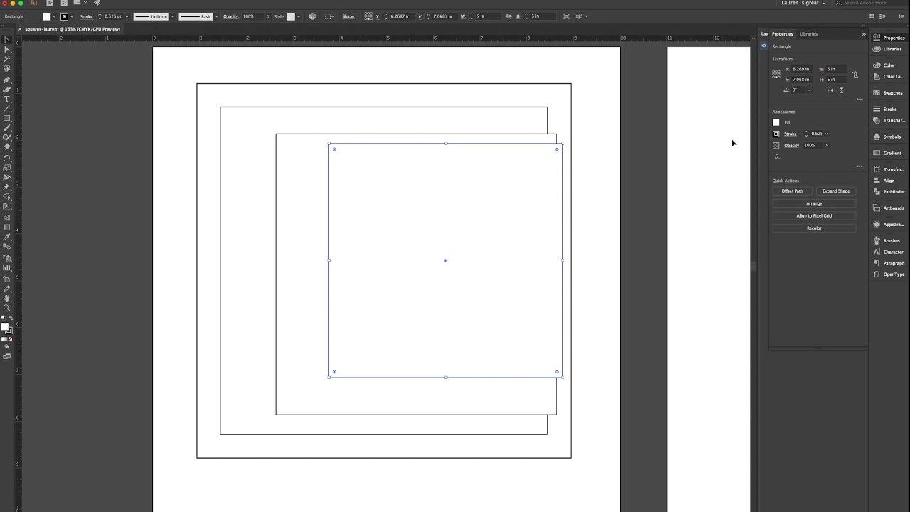 Illustrator - Concentric Squares Setup