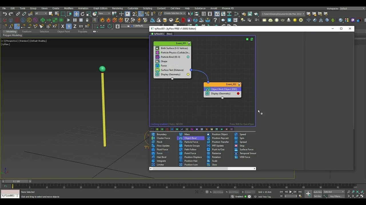How to make Rope in 3Ds Max - Tyflow ? ( Basic simulate Rope Tutorial - easy way )