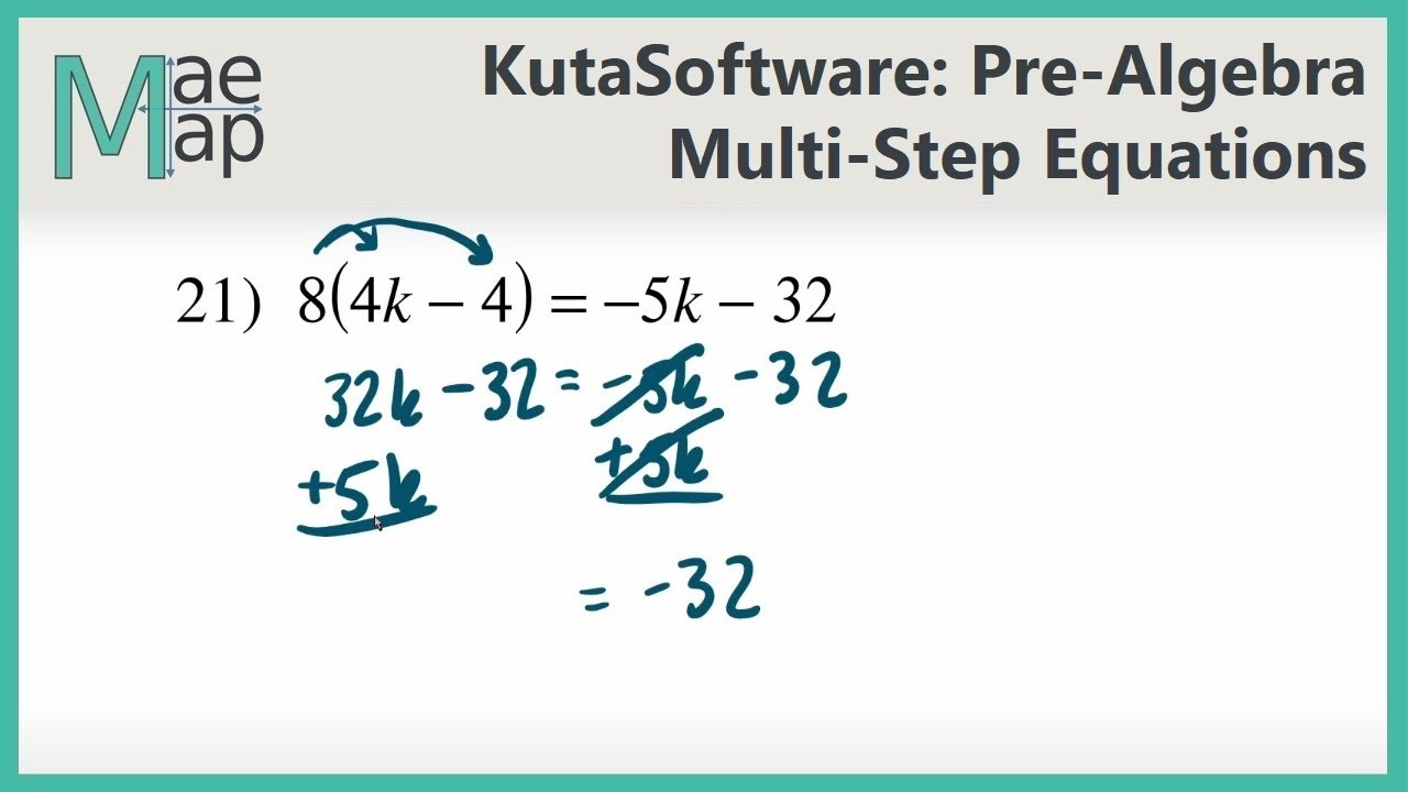 KutaSoftware: PreAlgebra- Multi-Step Equations
