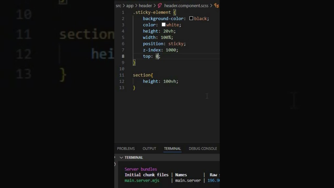 Fixing Elements on Top While Scrolling in Angular 17 (Sticky Elements) #angular #coding #css #scss