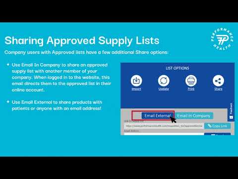 How to Share a Supply List – Performance Health Website Features