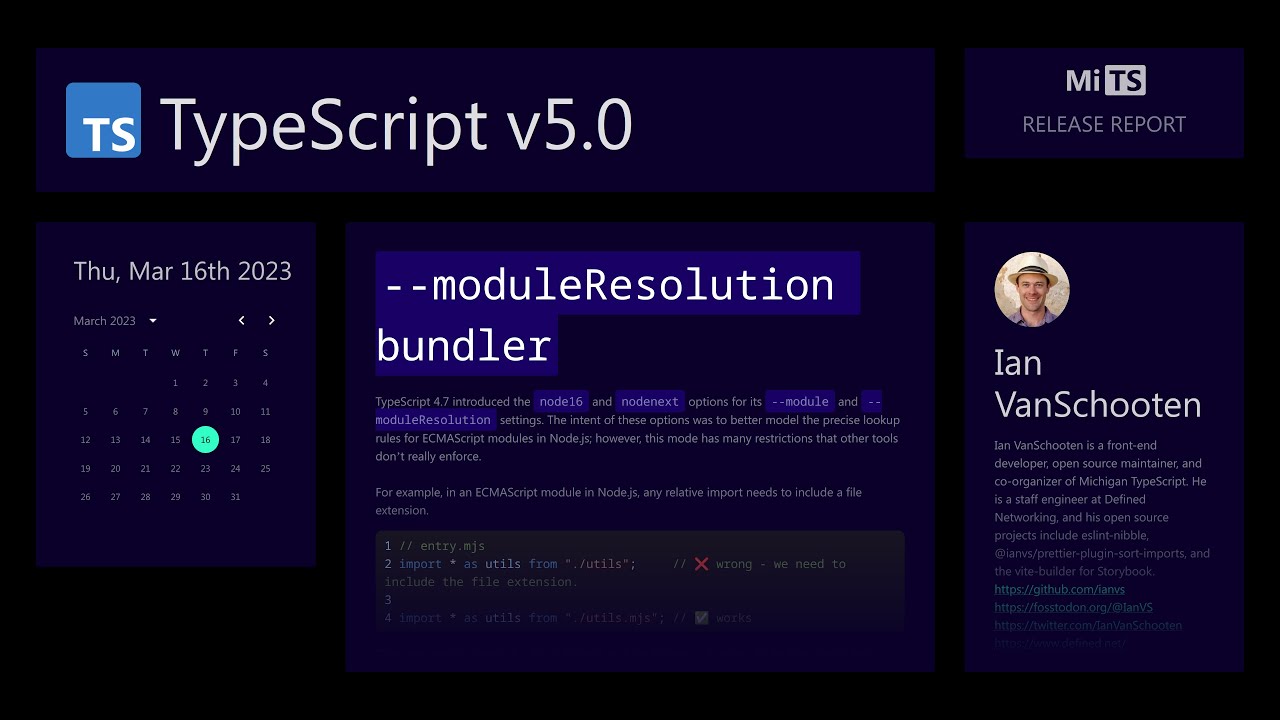 TypeScript 5.0 - `--moduleResolution bundler` | Release Report