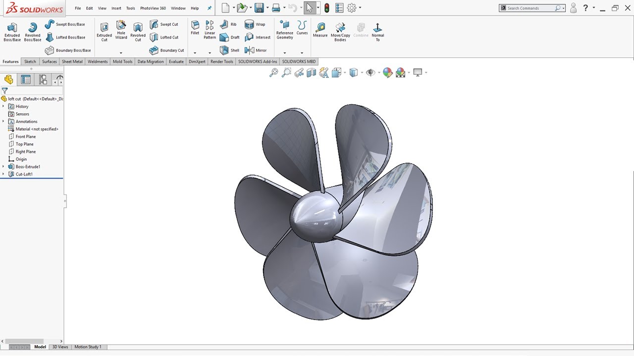 SolidWorks Beginner Tutorial | Model Fan blade