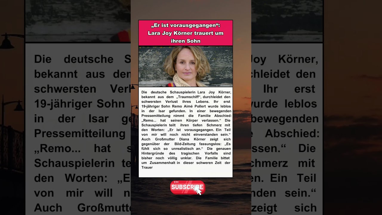 Lara Joy Körner trauert um ihren Sohn Remo (†19) 🖤😭