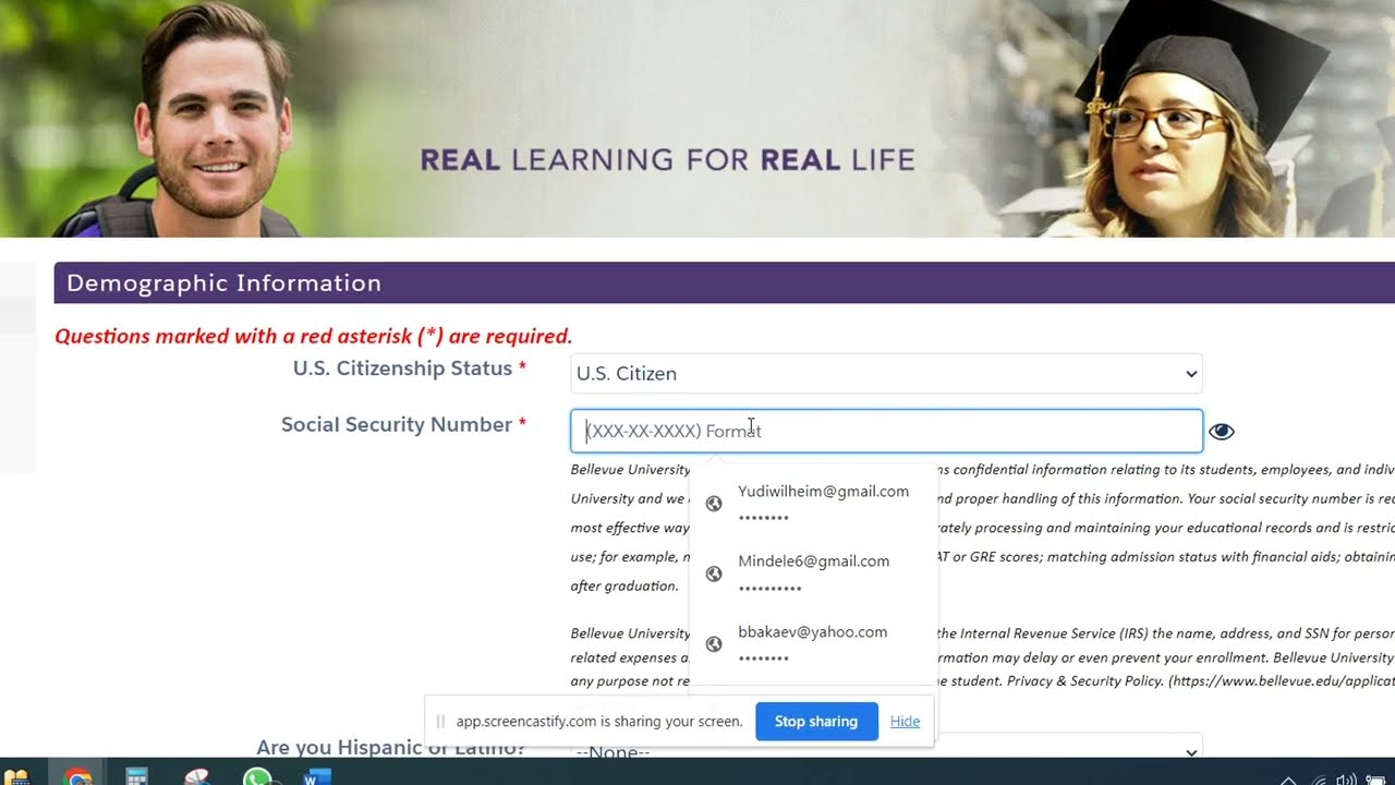 YIEP/Bellevue Registration Walkthrough