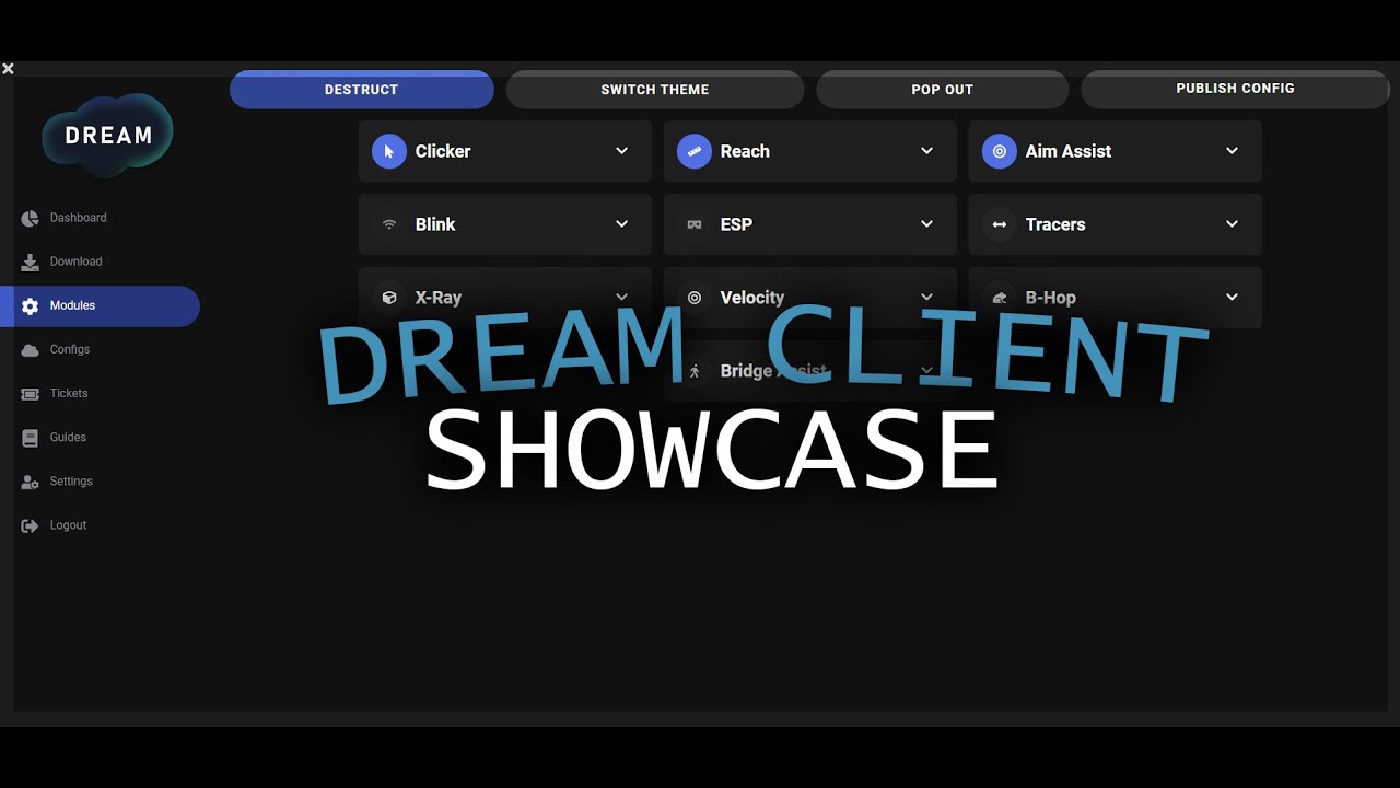 Dream Client SHOWCASE || BEST WEB-GUI CLIENT || UNDETECTABLE