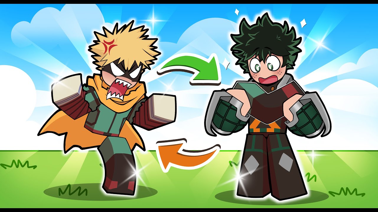 Deku and Bakugo BODY SWAP in Roblox