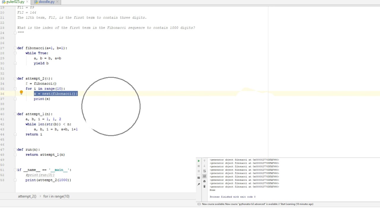 Euler and Python! Ep 025 - 1000-digit Fibonacci number
