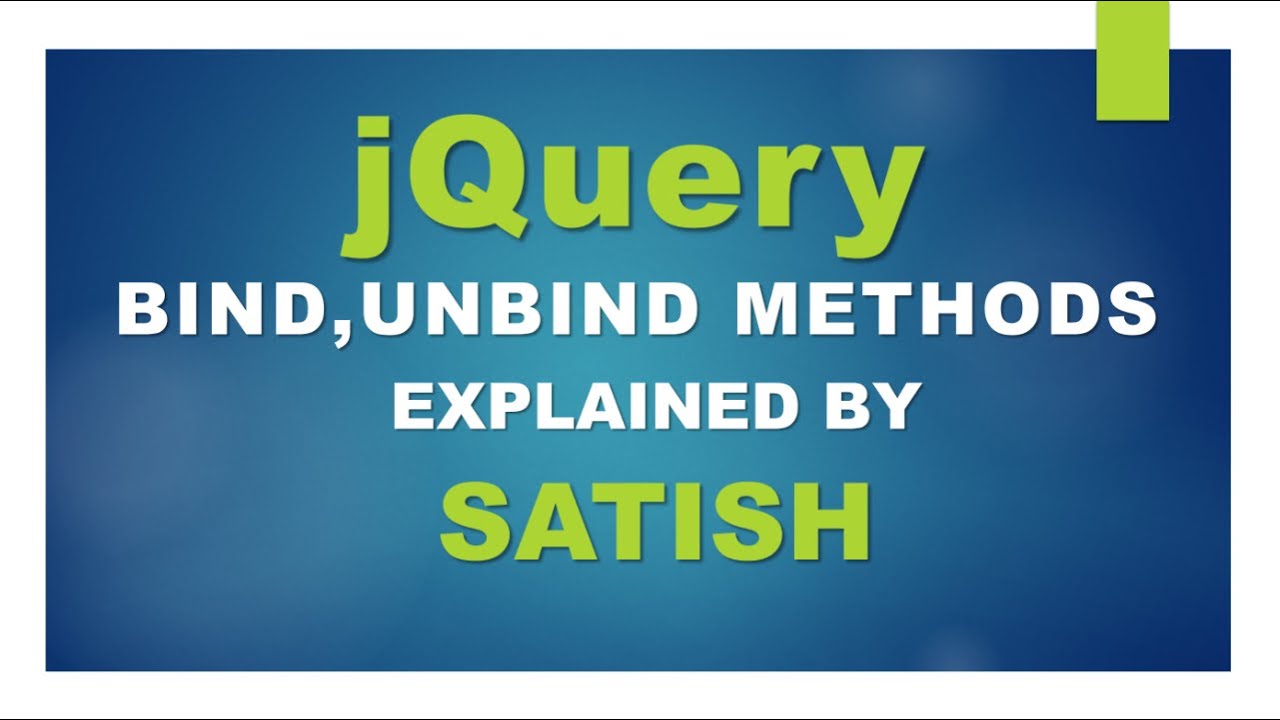 learn jQuery, bind and unbind method explained  #jquery  #jquerytutorial #bind #unbind