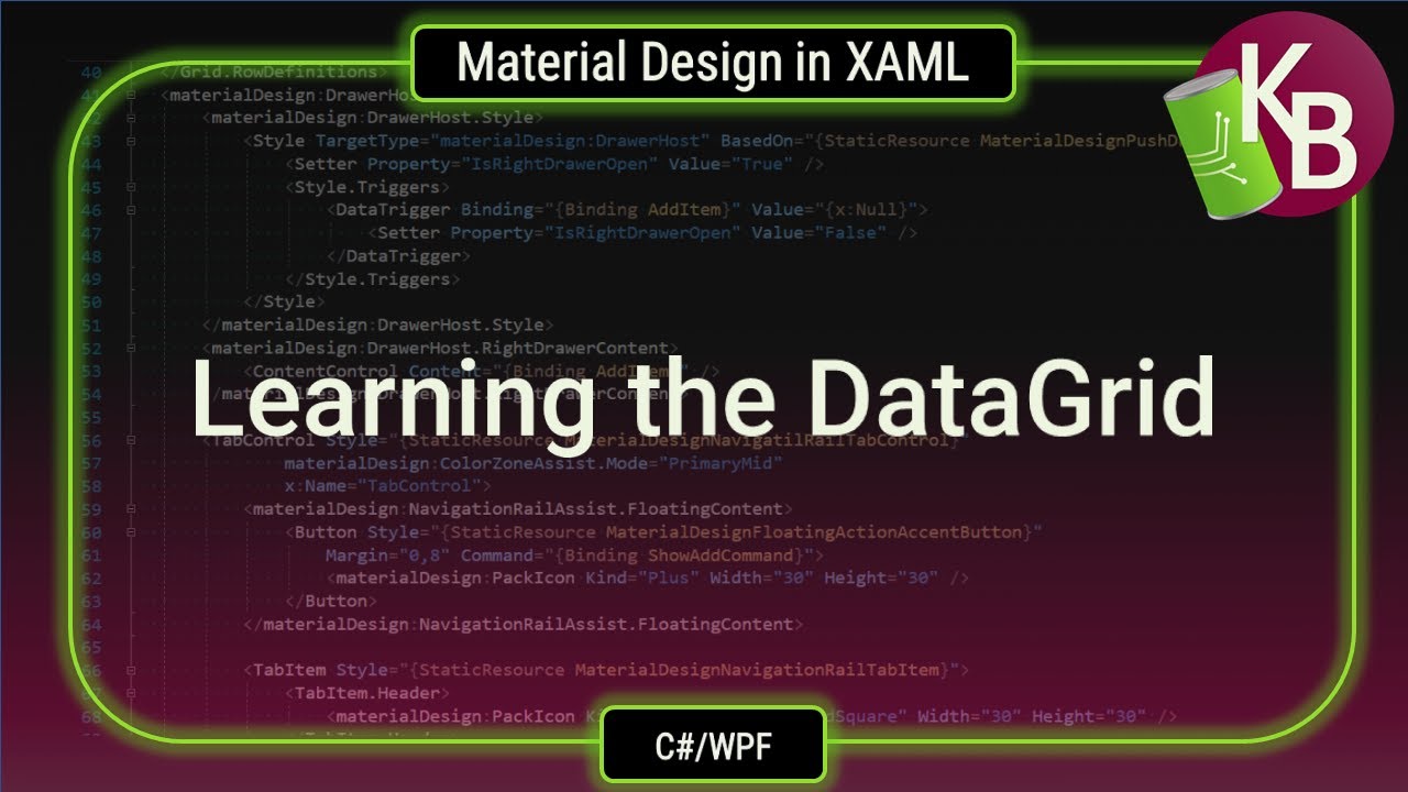 C#/WPF - Learning the DataGrid