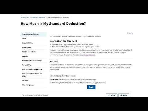 How much is my standard deduction?